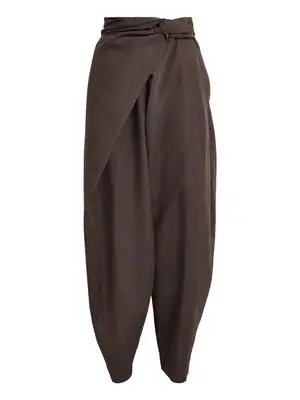 RÓHE Róhe Wool Sarong-Knot Trousers Brown