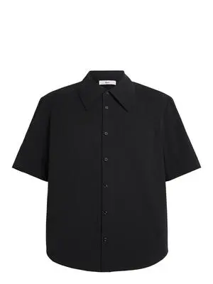 Séfr Cotton Waylon Short-sleeve Shirt - Black