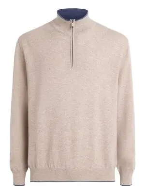 Paul & Shark Cashmere Quarter-zip Sweater - Grey