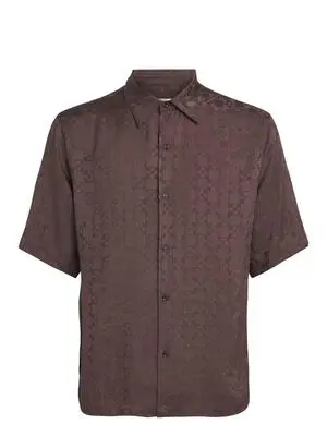 Sandro Jacquard Cross Short-sleeve Shirt - Brown