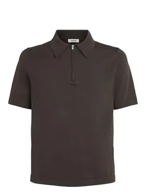 Sandro Zip-up Polo Shirt - Brown