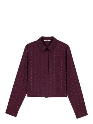 Maje Embellished Stripe Shirt - Red