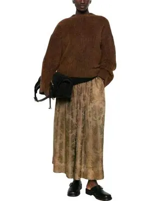 UMA WANG Brushed Crew Neck Sweater - Brown