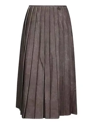 DIESEL® Pleated Logo-plaque Skirt - Brown