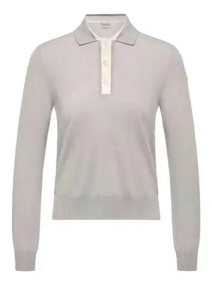 Moncler Long-sleeve Polo Sweater - Grey