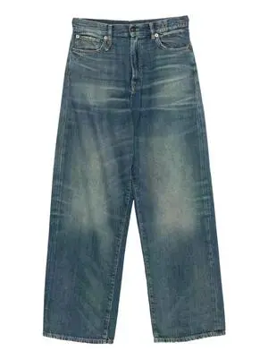 R13 R13 Wide-Leg Denim Jeans With Faded Effect