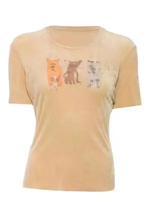 JNBY Printed Velvet T-shirt - Brown