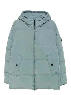 Stone Island Quilted Hooded Jacket - Blue