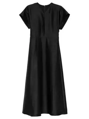 JNBY V-neck Dolman Sleeve Dress With Raw Edge Detailing - Black