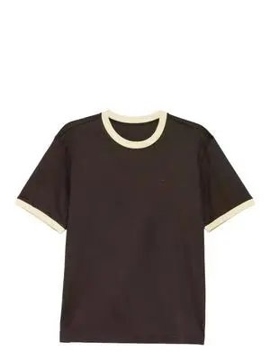 CROQUIS Embroidered-detail Tee - Brown