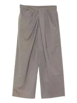 JNBY Straight-leg Cropped Pleated Trousers - Grey