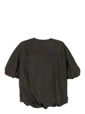 JNBY Printed V-neck Puff Sleeve Shirt - Green