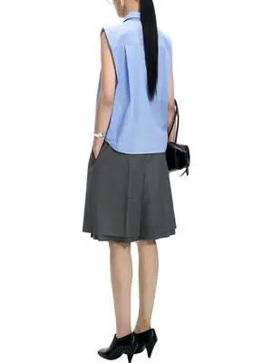 JNBY JNBY Stone Grey Double-Layer Hem Relaxed Fit Shorts