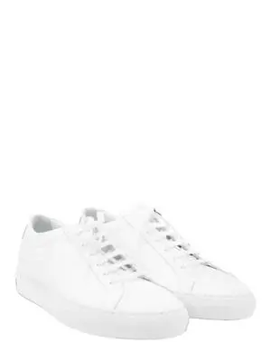 COMMON PROJECTS Leather Sneakers With Gold-tone Serial Number Detail - White