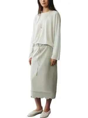 LESS LESS Mid-Length Wrap Skirt