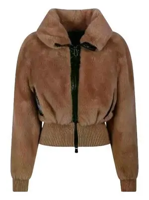 PINKO PINKO Faux Fur Zip Up Jacket