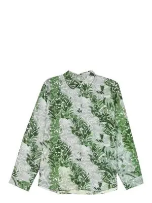 JNBY Misty-print H-silhouette Long-sleeve Shirt - Green