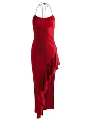 Alice + Olivia Palma Asymmetric Maxi Dress - Red
