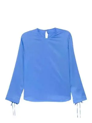 JNBY Long Sleeve Blouse With Self-tie Cuffs - Blue