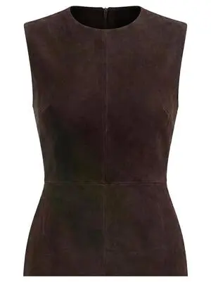 Stouls Stouls Evita Sleeveless Suede Dress Brown