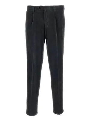 BRIGLIA 1949 Pleated Corduroy Trousers - Grey