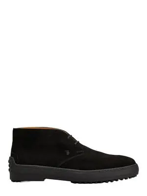 TOD`S Tod's Suede Ankle Boots With Lace-up Fastening - Black
