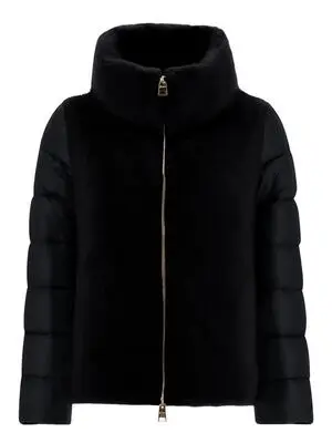 Herno Faux Fur-insert Zip-up Padded Jacket - Black