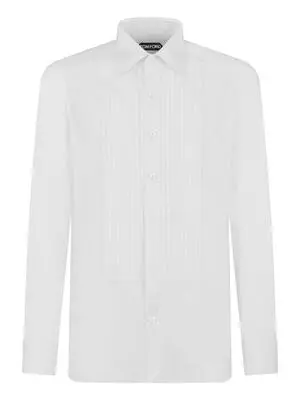 TOM FORD Slim Fit Cocktail Shirt In Voile - White