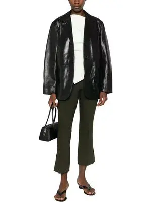 Vince Seam-detail Side-slit Trousers - Green