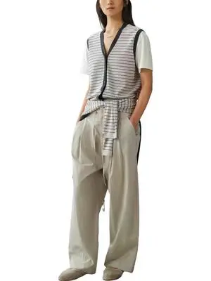 LESS LESS Drawstring Pleated Trousers