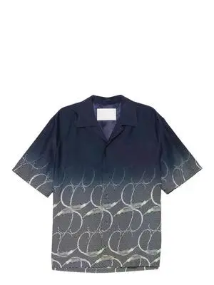CROQUIS Printed Short-sleeves Shirt - Blue