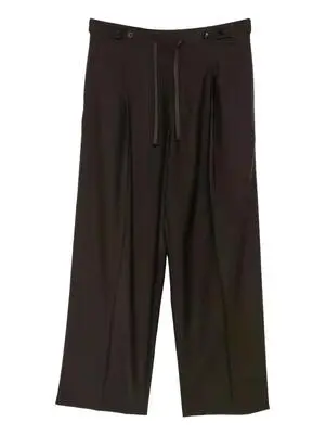 CROQUIS Adjustable-waist Wool Trousers - Brown