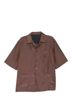 CROQUIS Camp-collar Button-up Shirt - Brown