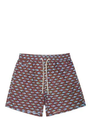 MC2 SAINT BARTH MC2 Saint Barth Printed Drawstring Swim Shorts Brown