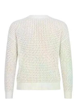 Eleventy Open-knit Crew-neck Sweater - White