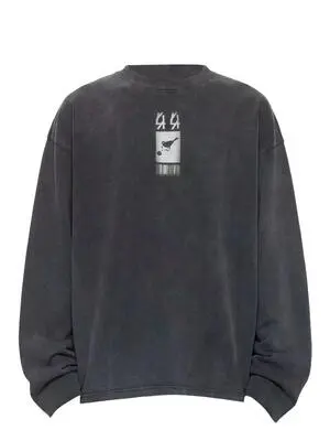 44 LABEL GROUP Afterimage Graphic Print Long Sleeve T-shirt - Black