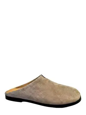 SERGIO MORETTI FIRENZE Suede Slip-on Flat Mules - Neutrals