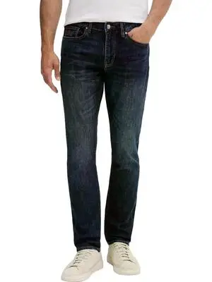 Armani Exchange Slim-fit Jeans With Embroidered Logo - Blue