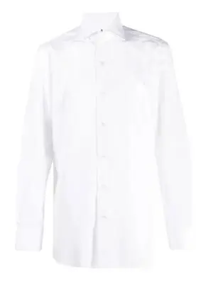 FINAMORE 1925 Spread-collar Long-sleeve Shirt - White