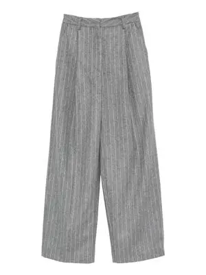 THELATEST E-axel Pinstriped Wide Leg Trousers - Grey