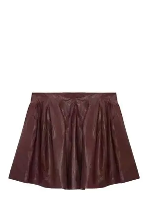 Simkhai Bryar Leather Mini Skirt - Red