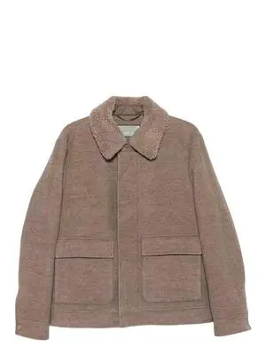CANALI Canali Shearling Collar Patch Pocket Jacket