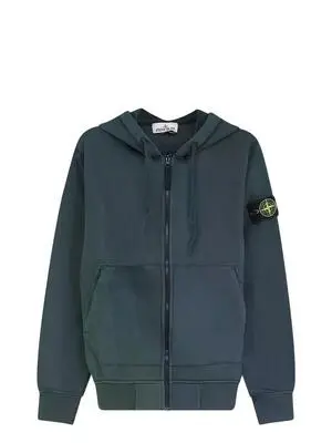 Stone Island Logo-patch Zip-up Hoodie - Green