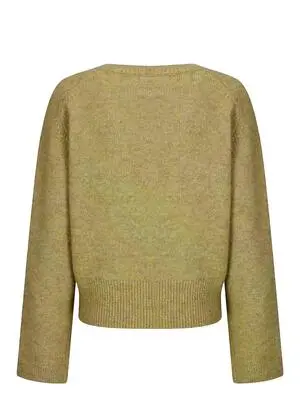 GANNI Melange V-neck Sweater - Yellow