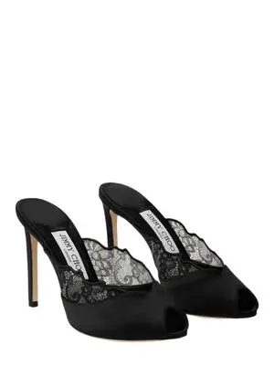 JIMMY CHOO Brigitte Mules 100 - Black