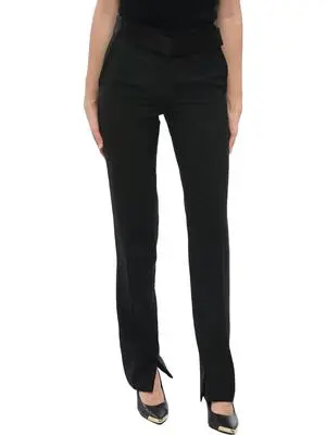 Stella McCartney Satin-band Wool-blend Trousers - Black