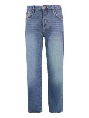 Emporio Armani Logo Plaque Wide-leg Jeans - Blue
