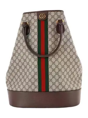 Gucci Savoy Duffle Gg Coated Canvas Tote Bag - Brown