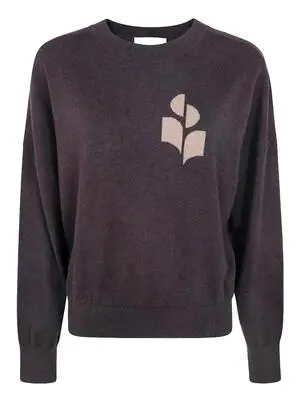 MARANT ETOILE Logo-intarsia Knitted Sweater - Brown