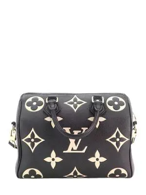 LOUIS VUITTON Speedy Bandouliere Bag Bicolor Monogram Empreinte Giant 25 Handbag - Black